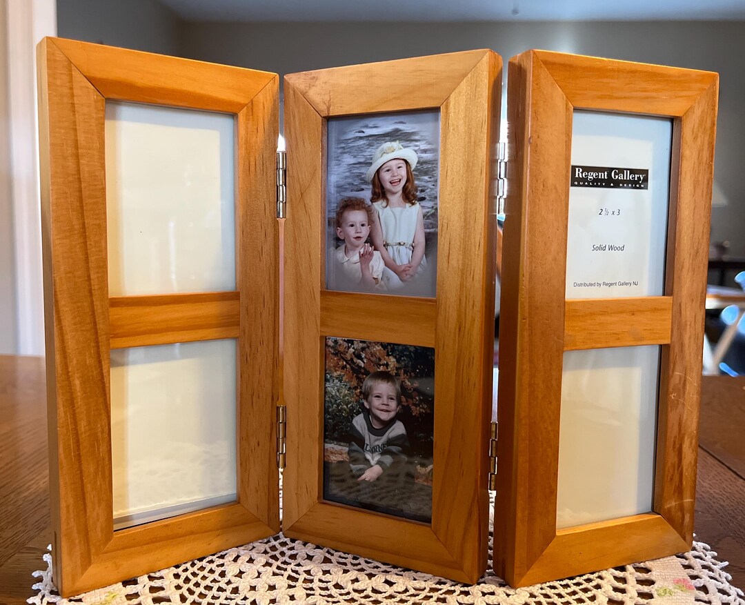 Regent Gallery 6 Photo Picture Frame-solid Wood Tri-fold Frame for 2.5 ...