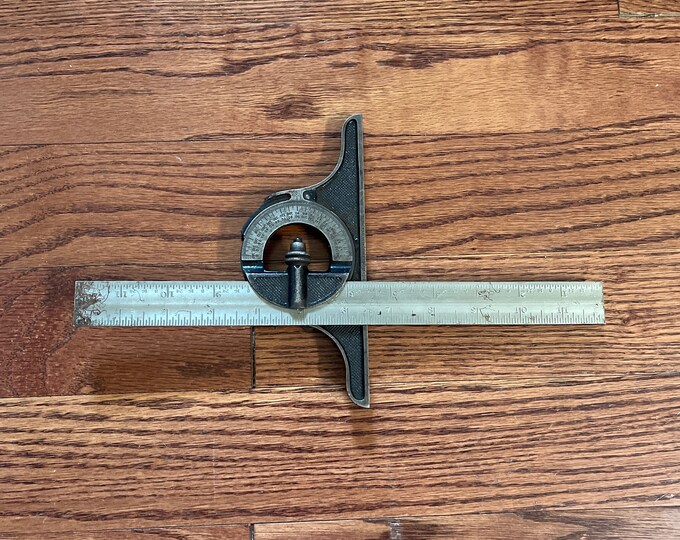 Vintage Starrett #12-machinist Protractor Level Square, Made in Athol ...