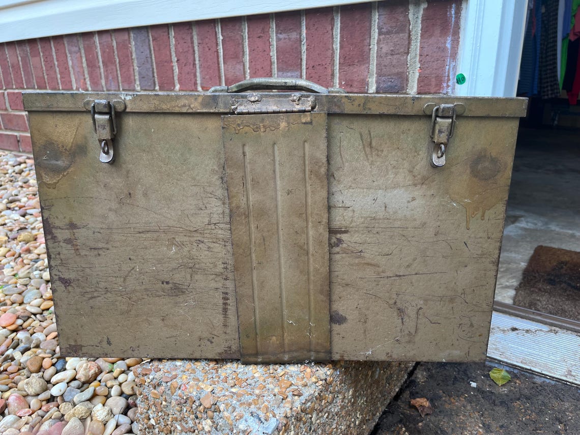 1950s Military Style Tool Box - Pebbled Tan/gold in Color - Unbranded ...