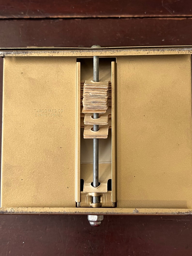 Vintage Tarco Mfg. Business Card File Gold Tone Metal Desk - Etsy
