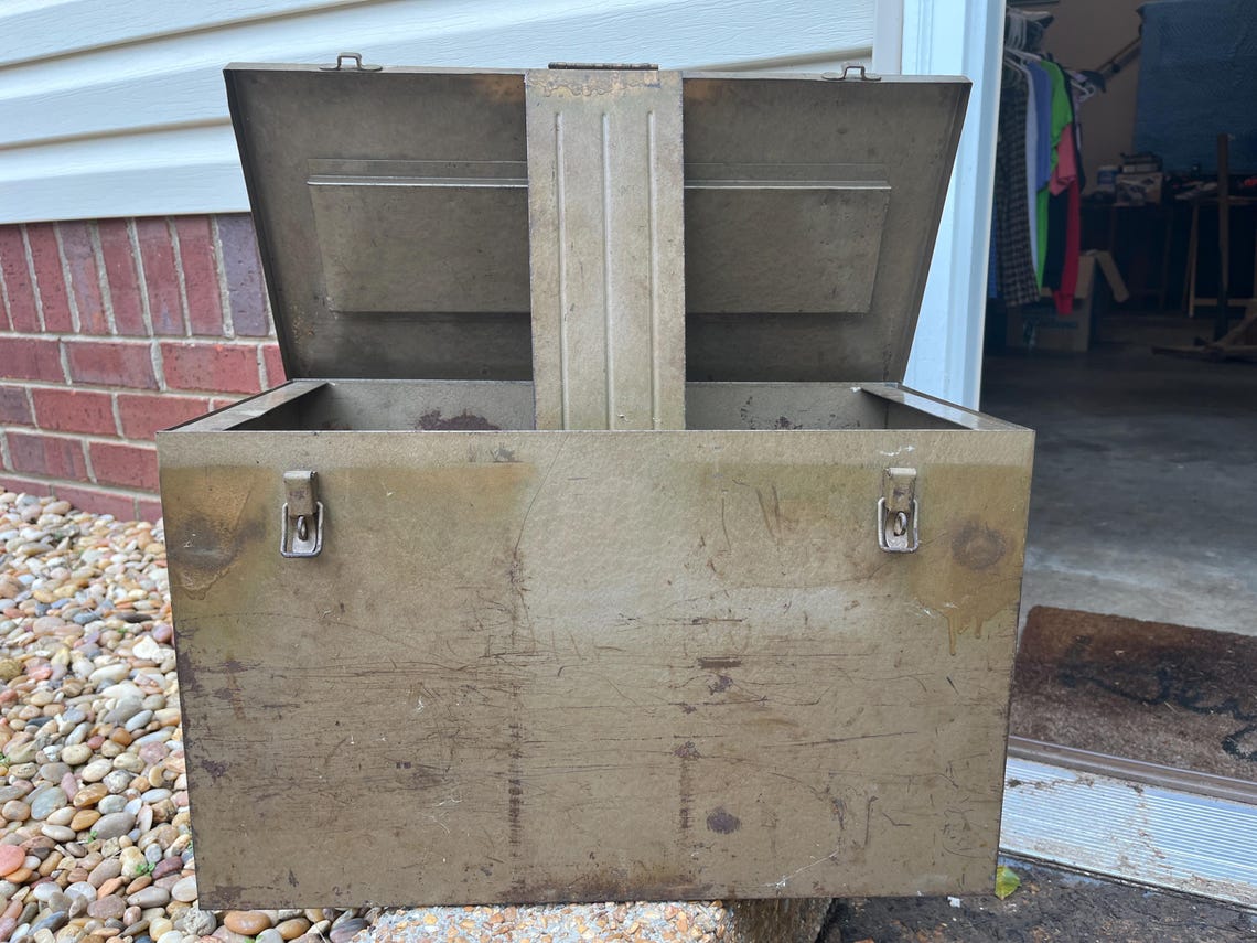 1950s Military Style Tool Box - Pebbled Tan/gold in Color - Unbranded ...