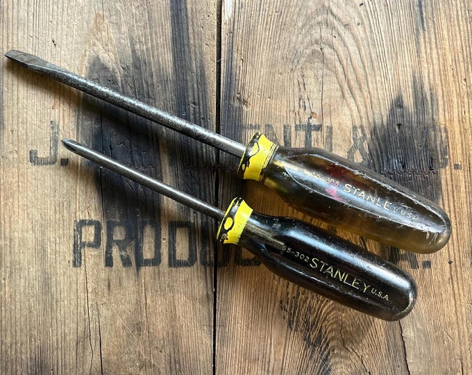 Set of Stanley Screwdrivers -66 206, 10 1/2" Flat Head Screwdriver & 65 ...