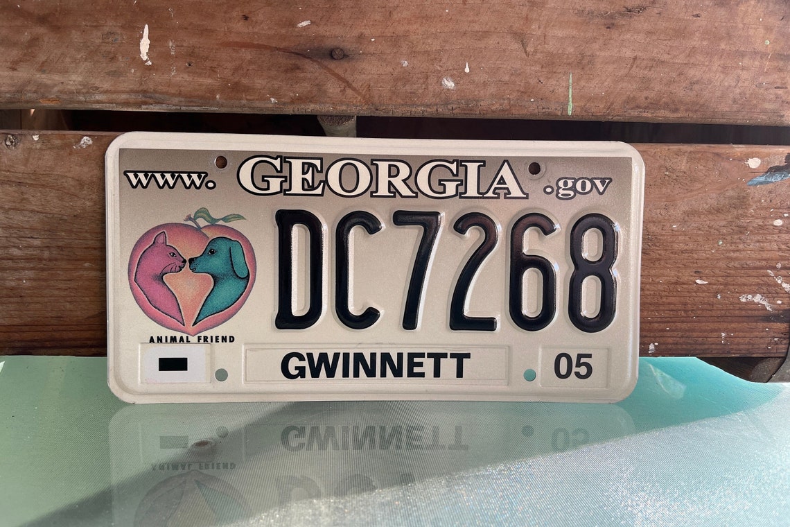 Georgia Specialty Plate - Gwinett County - Animal Friend - for Crafting ...