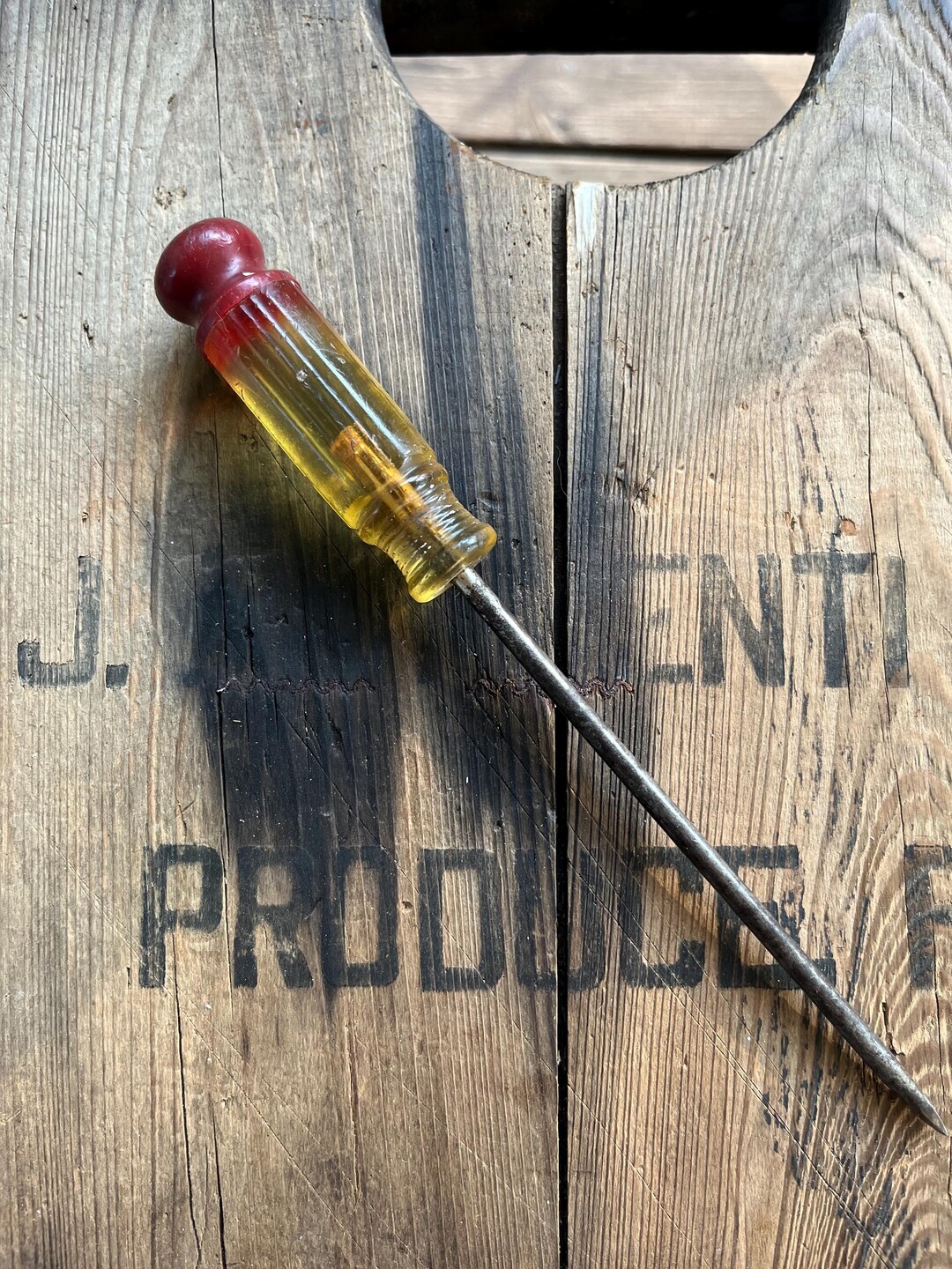 Vintage Unbranded 8.5" Plastic Handle Flat Head Screwdriver - Clear ...