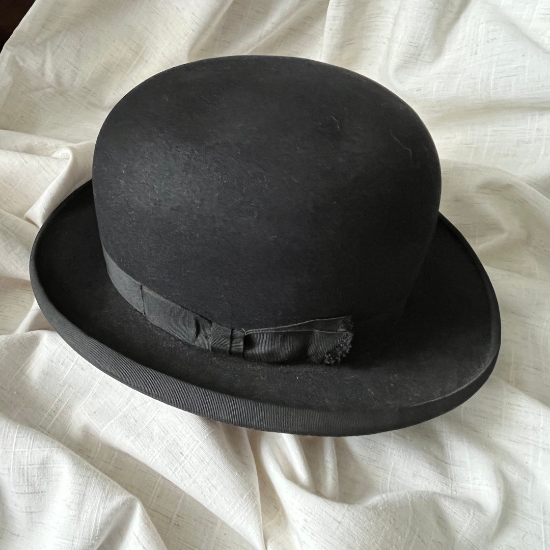 Antique Men's Black Wool/felt Bowler Hat Handmade by - Etsy