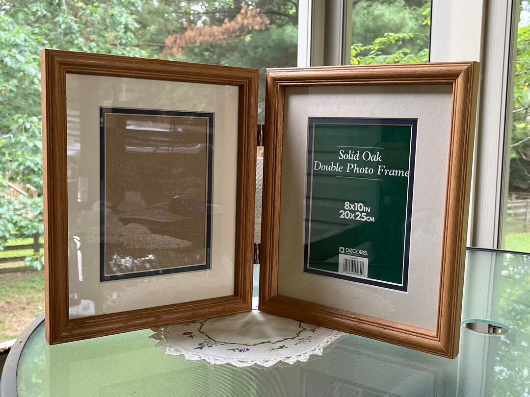 Vintage Double 8x10 Folding Wooden Photo Frames Solid Wood Medium ...
