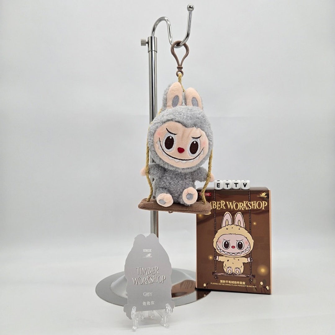 POPMART 5 POPLAND Labubu Timber Workshop Playing Swing Plush 7 Grey 1pc ...