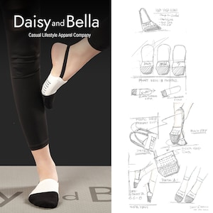 Daisy and Bella Yoga Socks, Pilates Fitness Half Socks, Slingback, Non ...