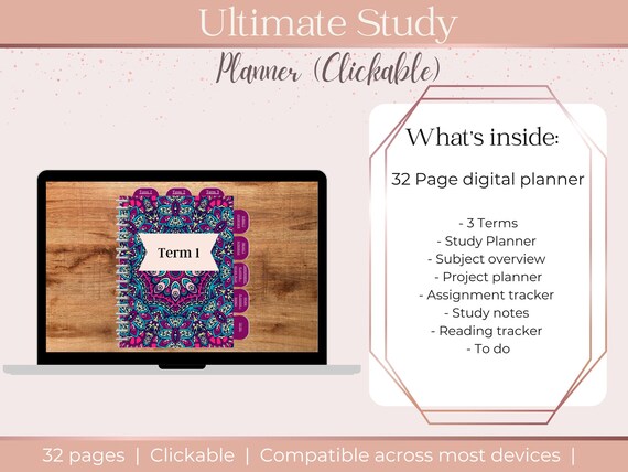 Clickable Study Planner Uni Planner Assignment Tracker - Etsy