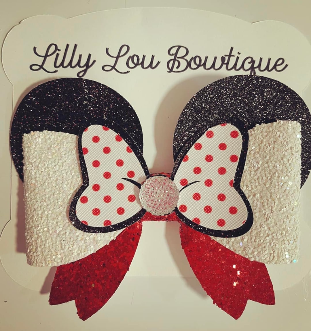 Minnie Mouse Faux Leather Bows - Etsy