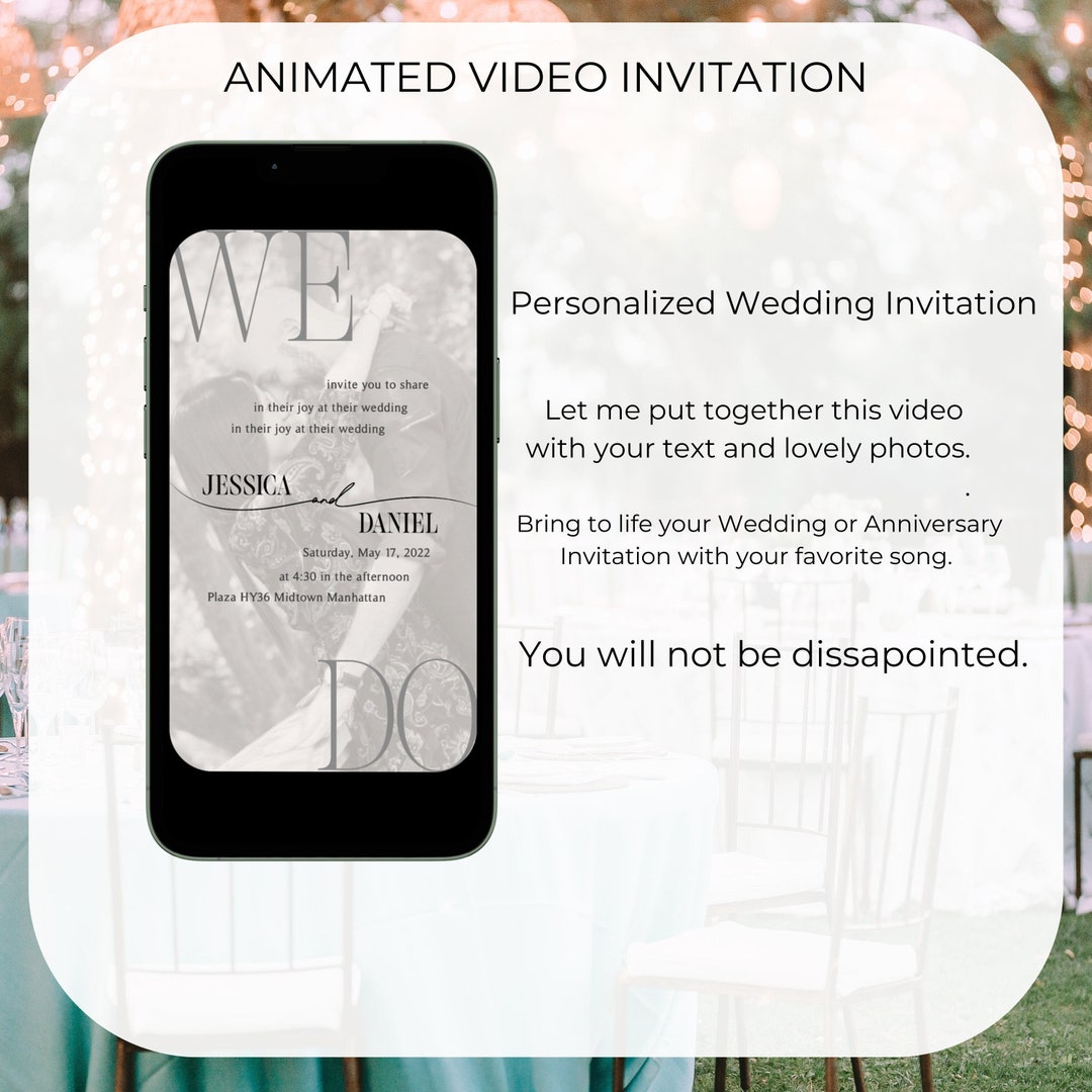 Personalized Wedding Invitation Video With Photos, Digital Wedding ...