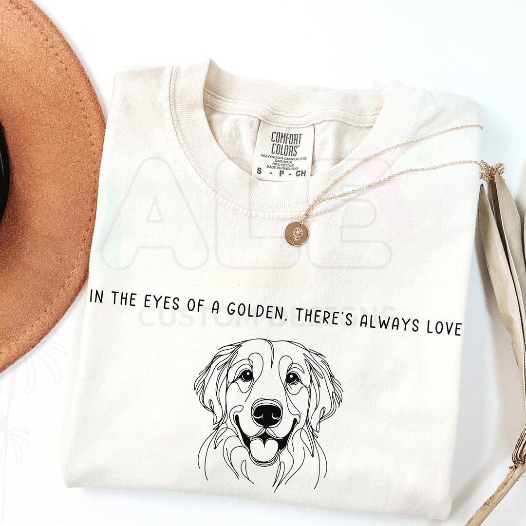 Vintage Golden Retriever Minimalist Comfort Colors® Shirt, Retro Dog Lovers Shirt, Life is ...