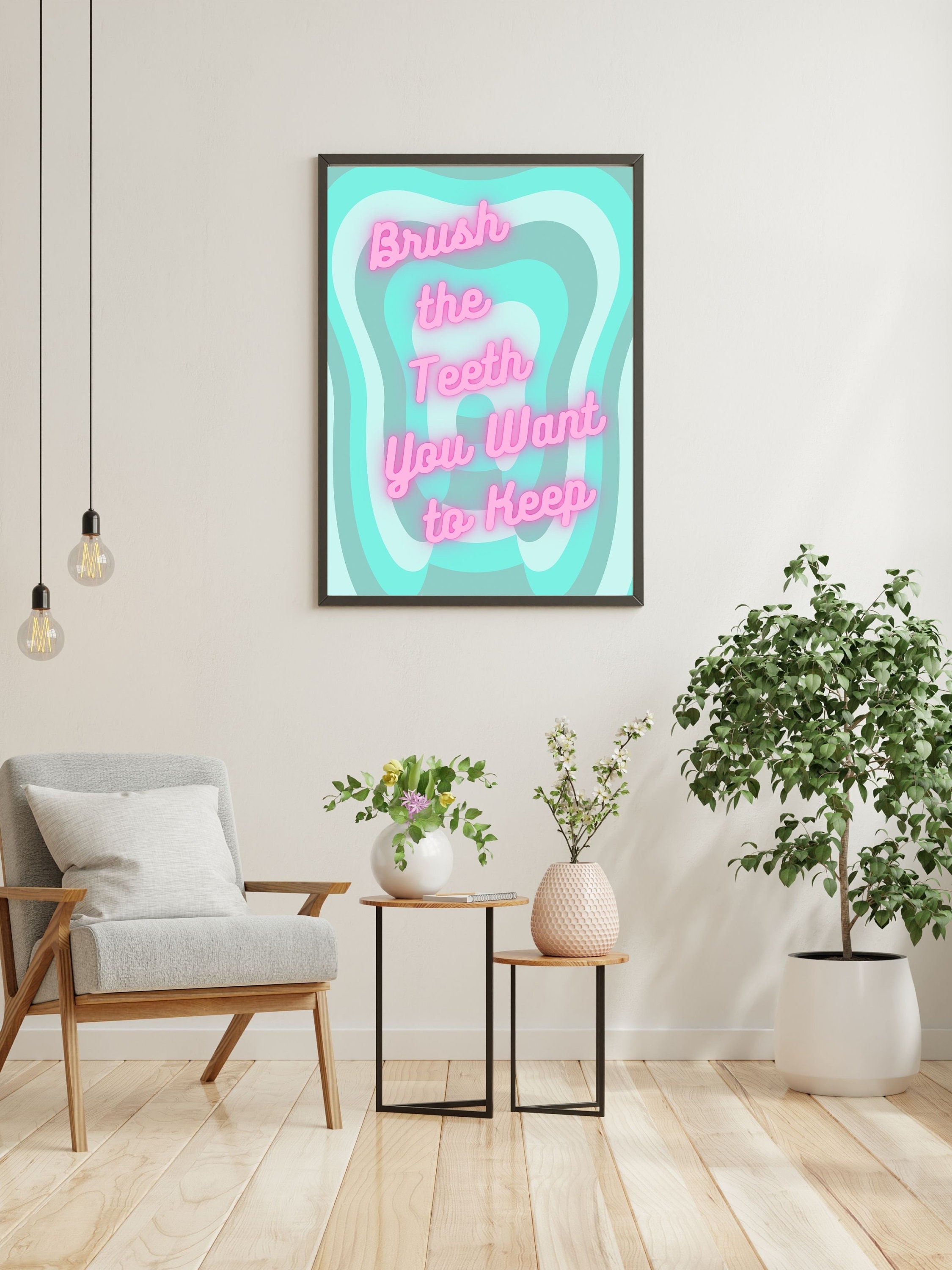 Retro Tooth Art for Dental Office PDF Instant Digital Download “ Brush ...