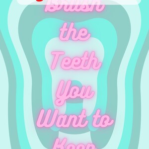 Retro Tooth Art for Dental Office PDF Instant Digital Download “ Brush ...
