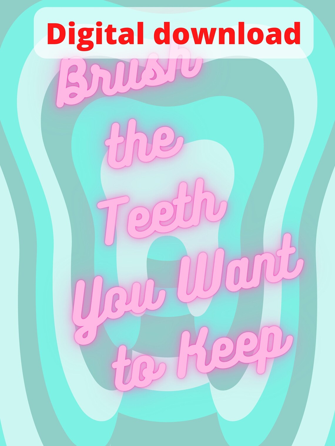 Retro Tooth Art for Dental Office PDF Instant Digital Download “ Brush ...