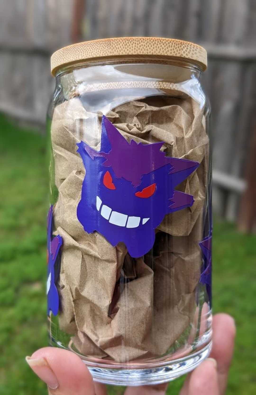 Gengar Pokemon Glass Cup / Gengar Ice Coffee Cup / Pokemon Glass Cup - Etsy