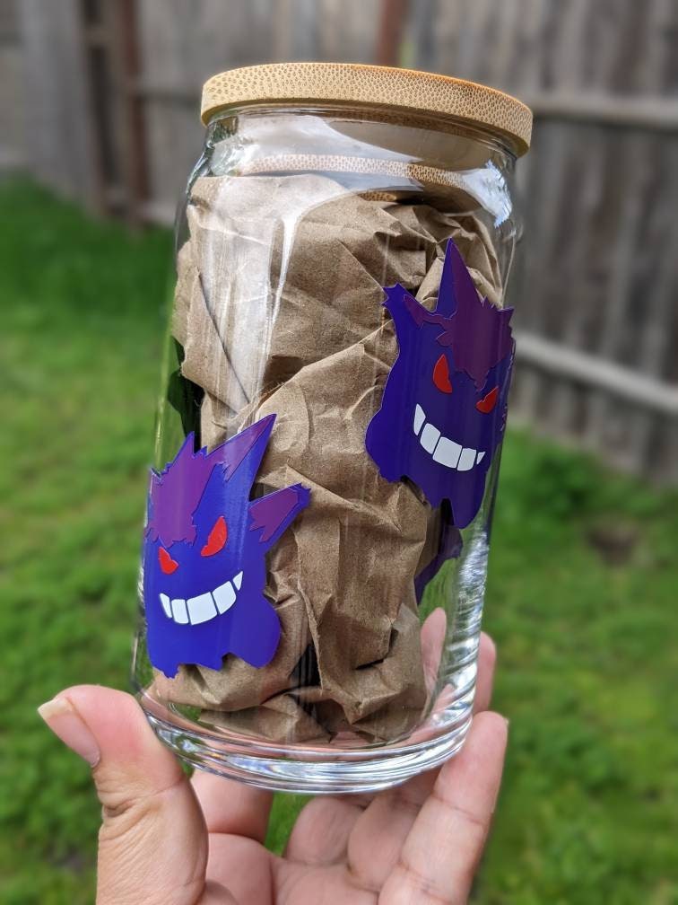 Gengar Pokemon Glass Cup / Gengar Ice Coffee Cup / Pokemon Glass Cup - Etsy