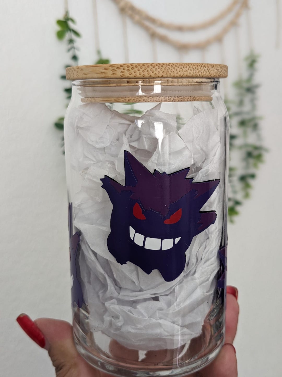 Gengar Pokemon Glass Cup / Gengar Ice Coffee Cup / Pokemon Glass Cup - Etsy