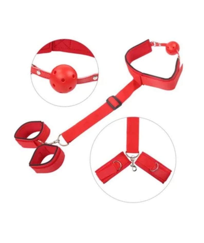 Bondage-mouth-gag and Back Restraint Bondage Cuffs BDSM - Etsy