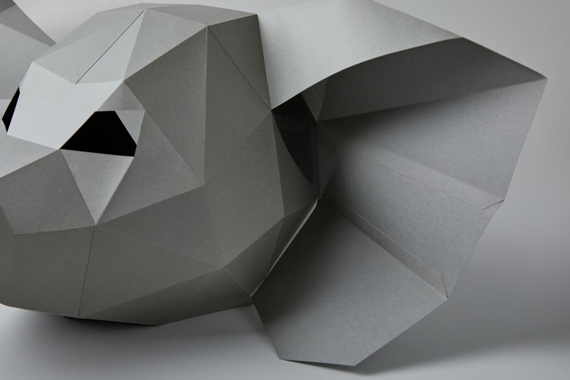 3D Elephant Head Paper Mask - Etsy