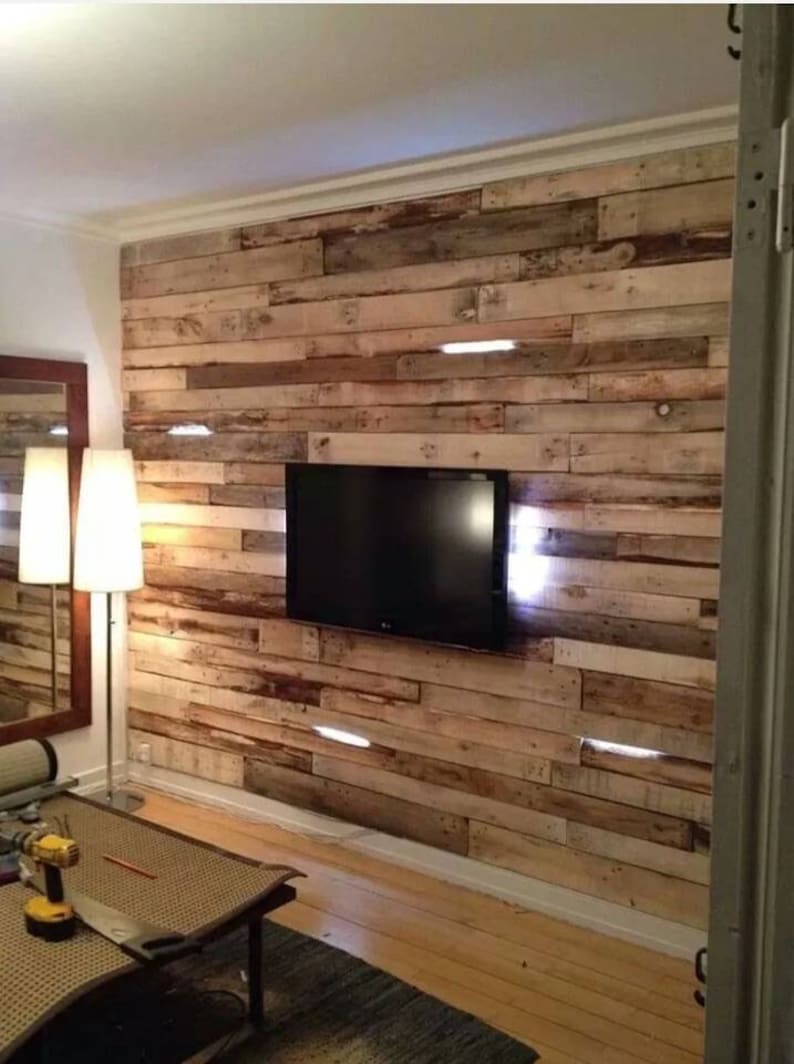 Reclaimed Pallet Wood Wall Cladding Recycled Timber Planks - Etsy UK