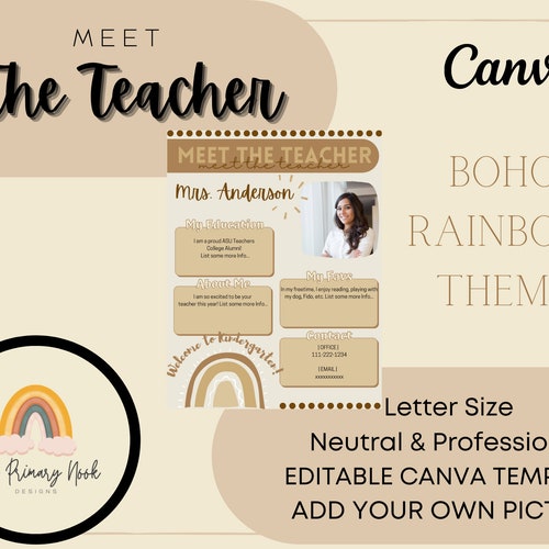 Meet the Teacher Honey-bee Printable Editable Template - Etsy
