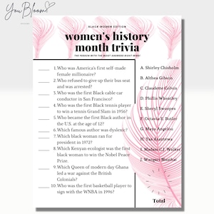 Women's History Month Trivia, Herstory, Girl Power, Youth Group Game ...