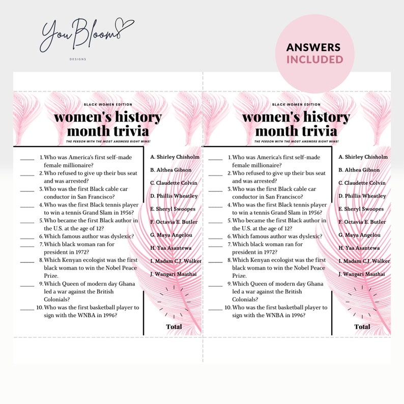 Women's History Month Trivia, Herstory, Girl Power, Youth Group Game ...