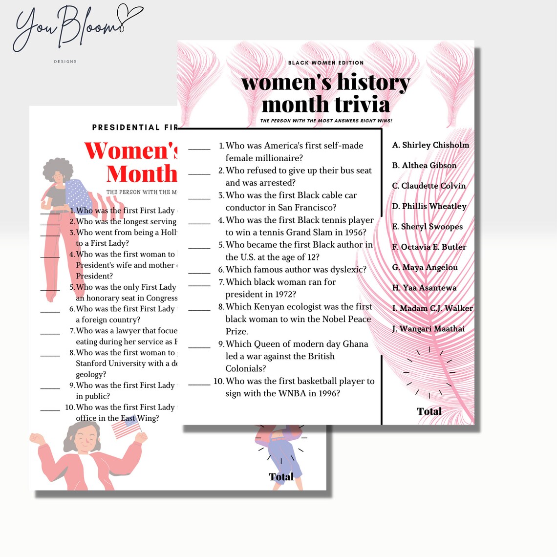 Women's History Month Trivia Bundle, Herstory, Girl Power, Youth Group ...