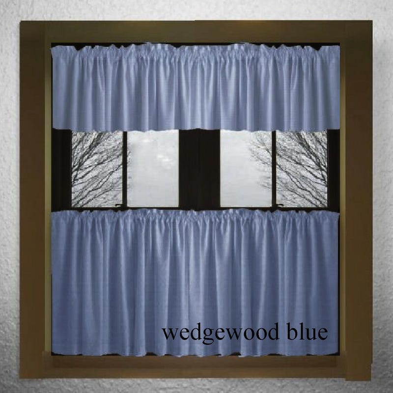 Blue White Valance Curtains - Etsy