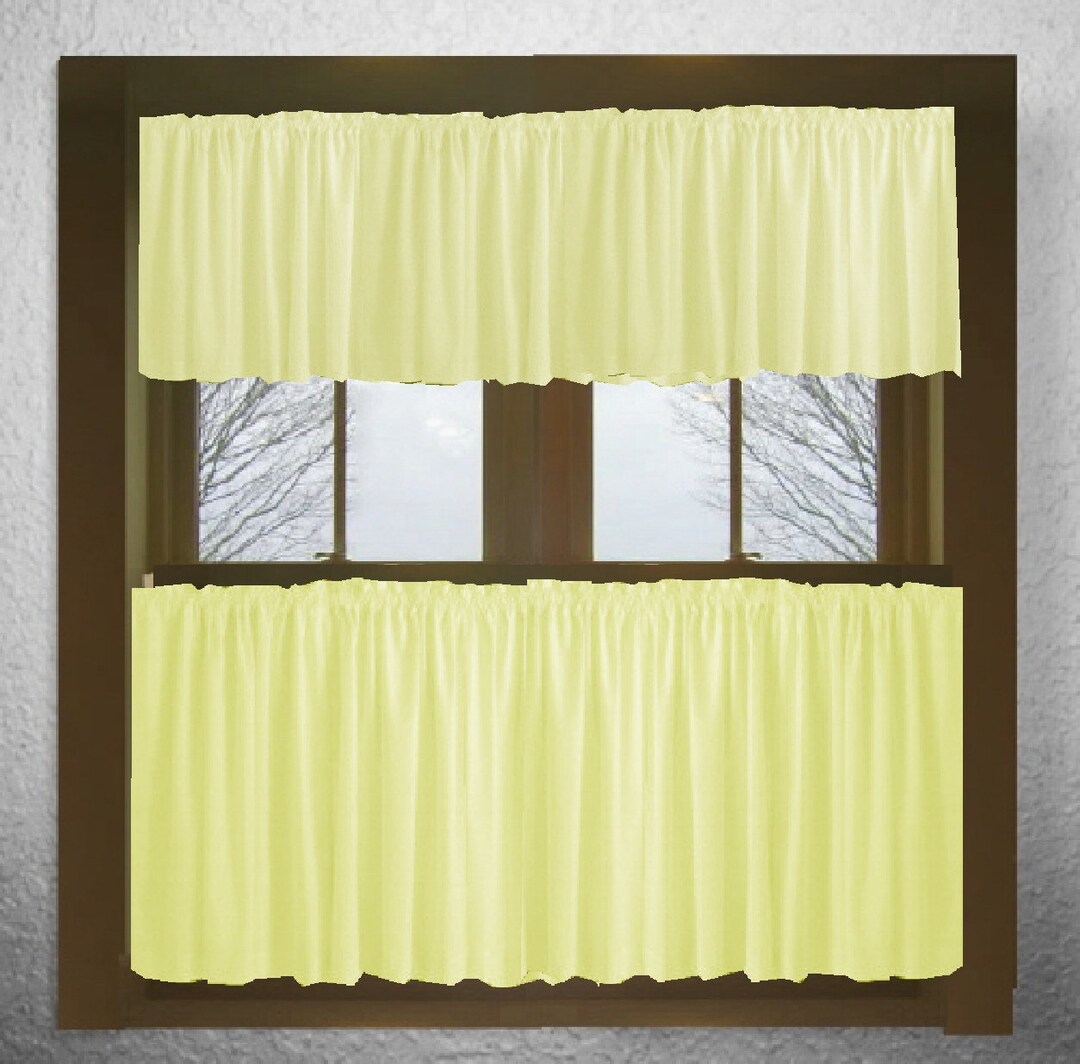 Light Yellow Curtains and Valance - Etsy
