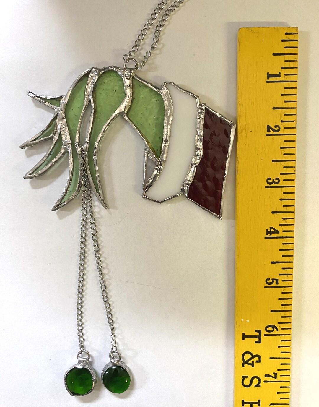 Stained Glass Grinch Hand Ornament or Sun Catcher - Etsy