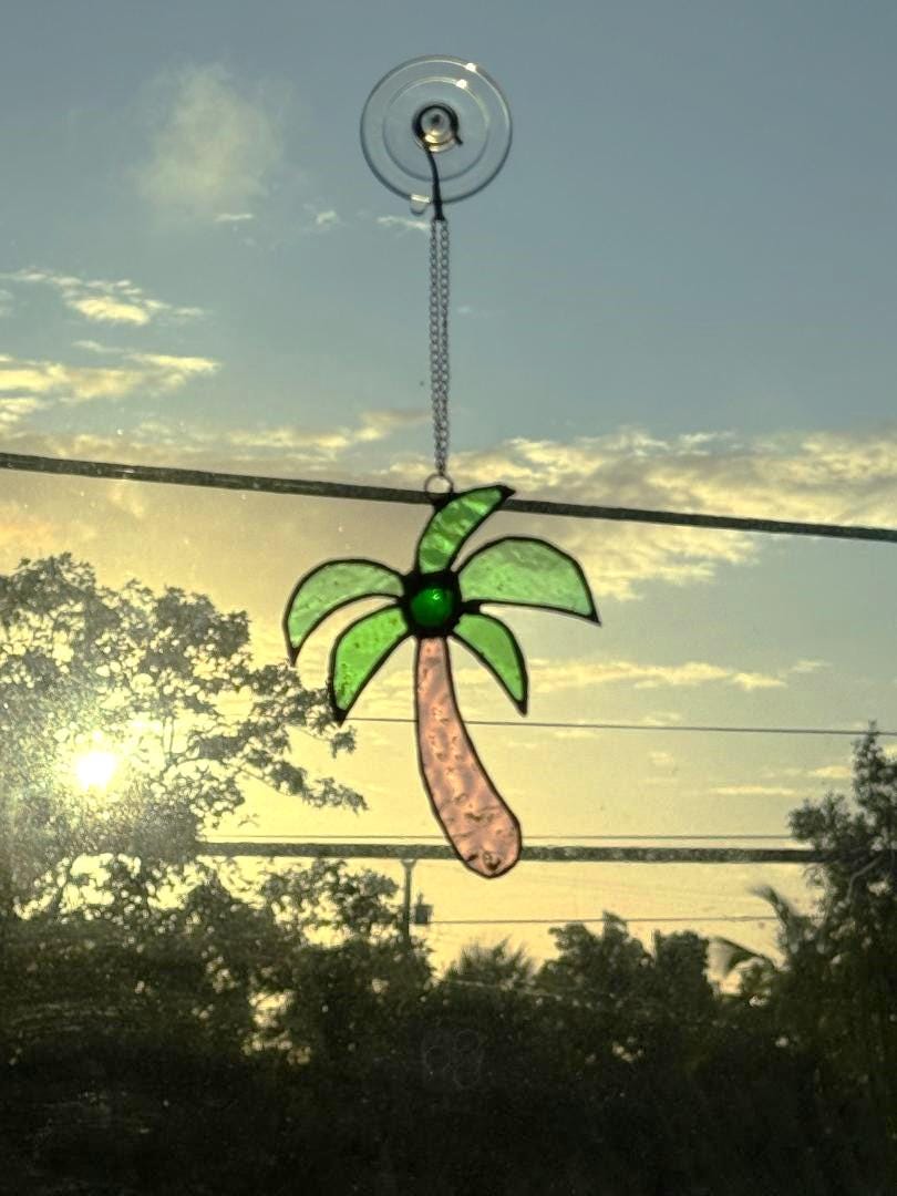 Palm Tree Stained Glass Suncatcher - Etsy