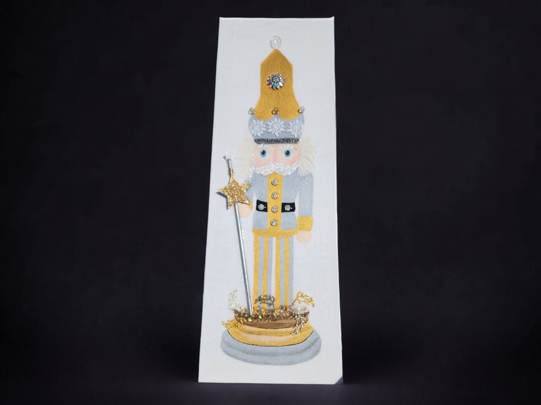 Gold and Silver Nutcracker Painting, Unique Nutcracker Art, Painted ...