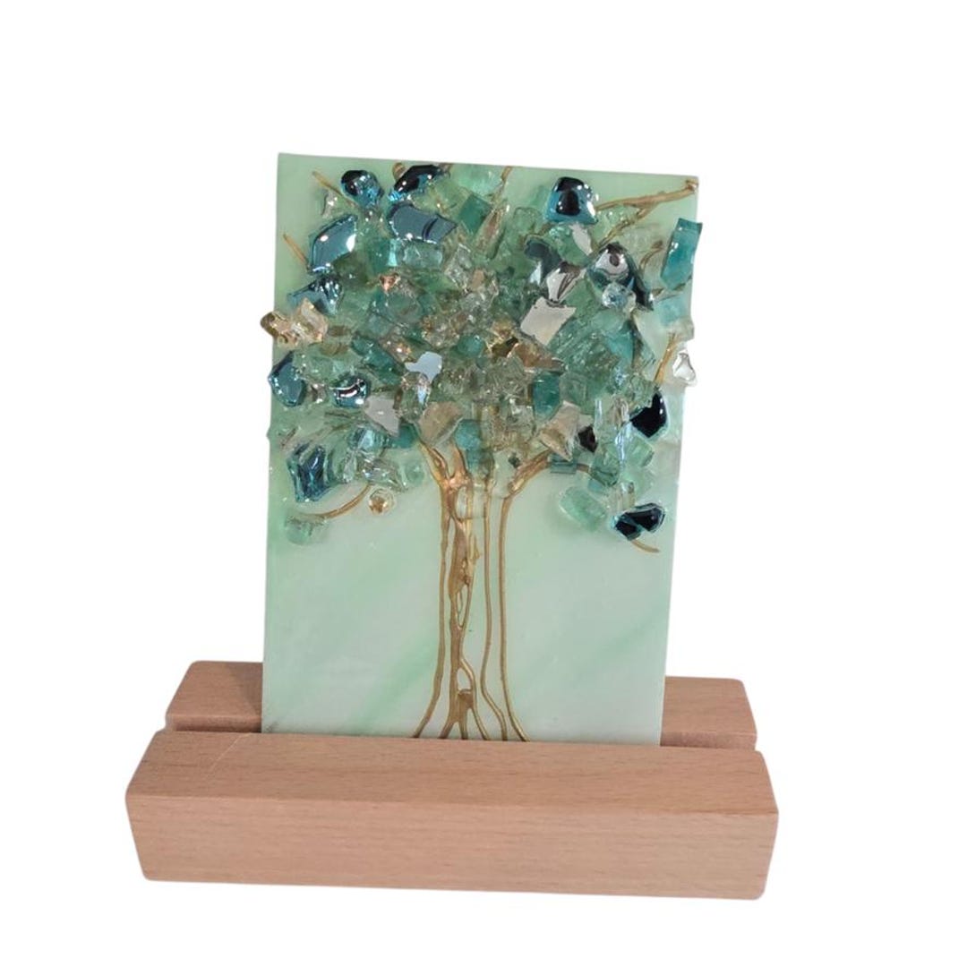 Hand Painted Tree of Life With Glass and Resin on LED Stand - Etsy