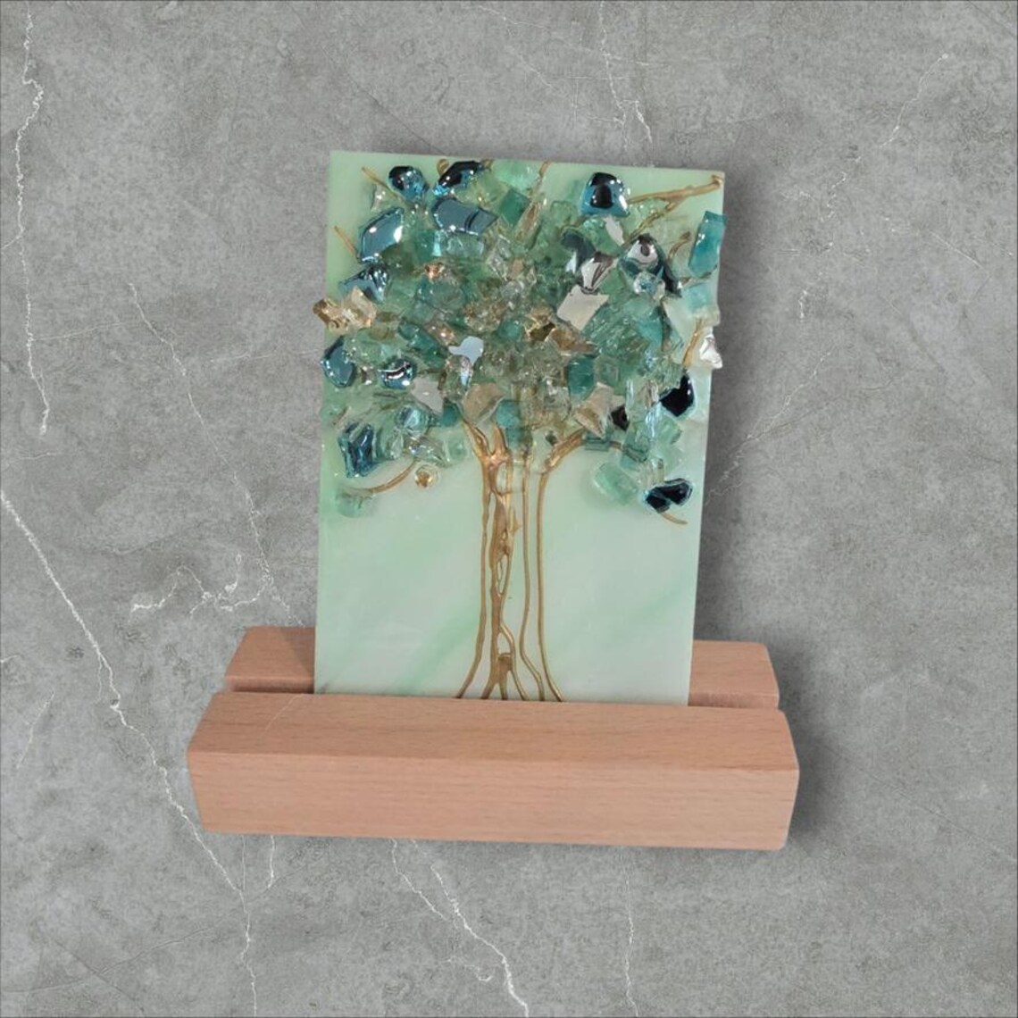 Hand Painted Tree of Life With Glass and Resin on LED Stand - Etsy