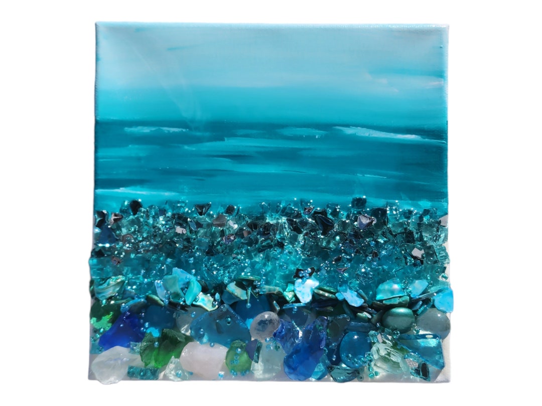 Beachy Abstract Painting, Sea Shell Painting, Mixed Media Beach ...