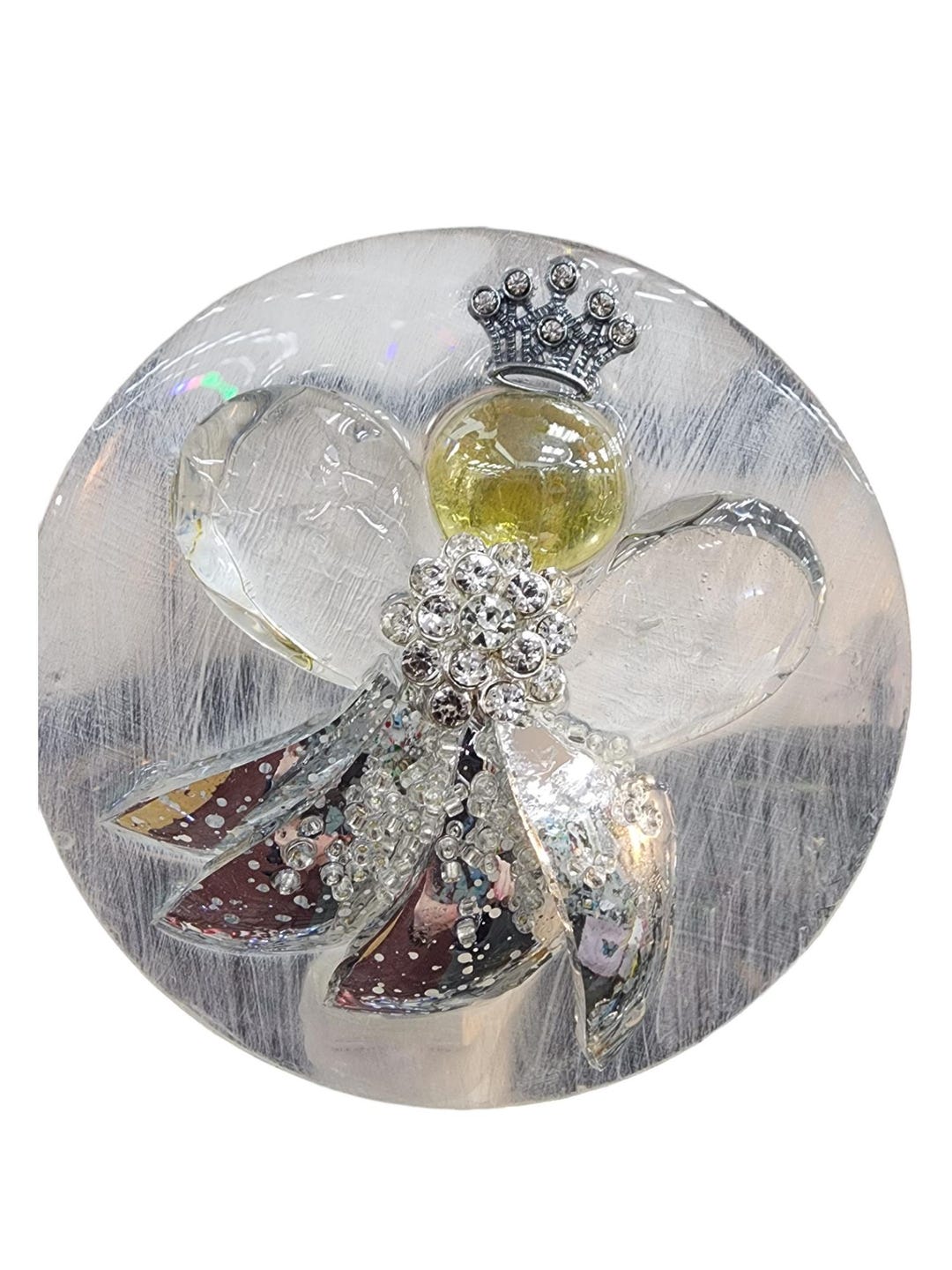 Hand Painted Silver Cut Glass Angel Night Light, Angel Night Light ...