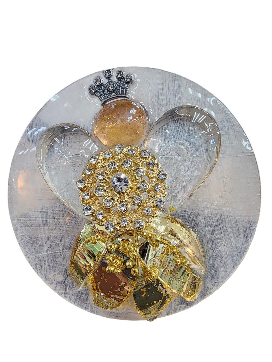 Hand Painted Gold Cut Glass Angel Night Light, Angel Night Light ...