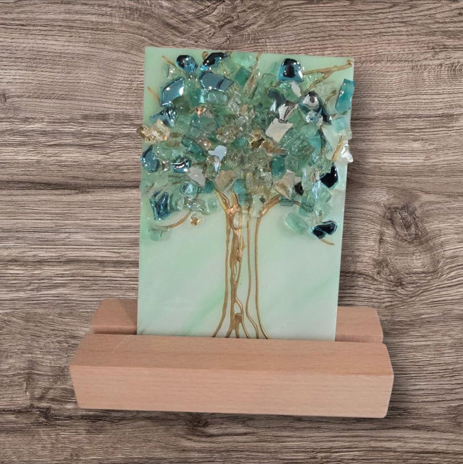 Hand Painted Tree of Life With Glass and Resin on LED Stand - Etsy