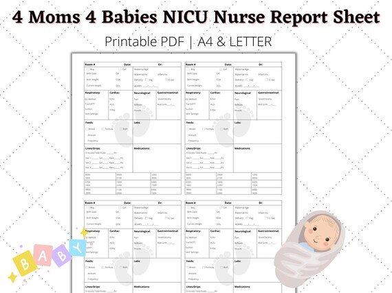 Ultimate Mom and Baby Report Sheet Nurse Brain Sheet NICU - Etsy