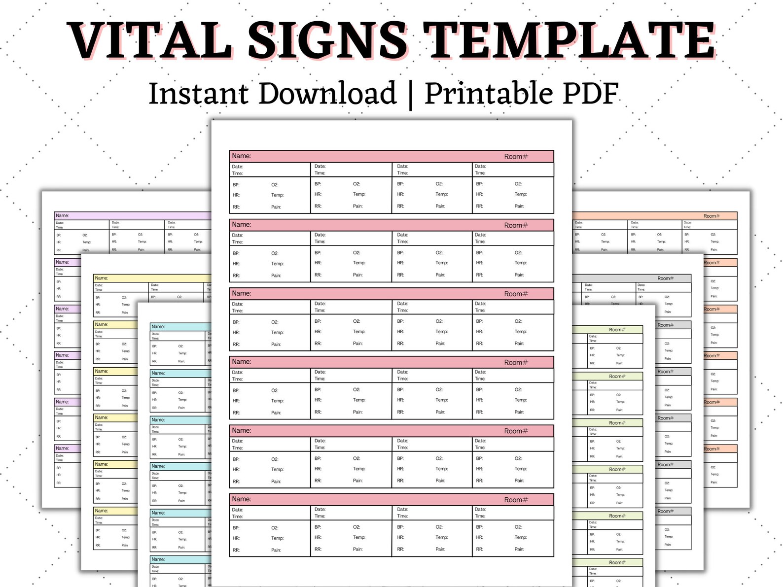 Printable Vital Signs Sheet Nursing Vitals Sign Log Vitals - Etsy