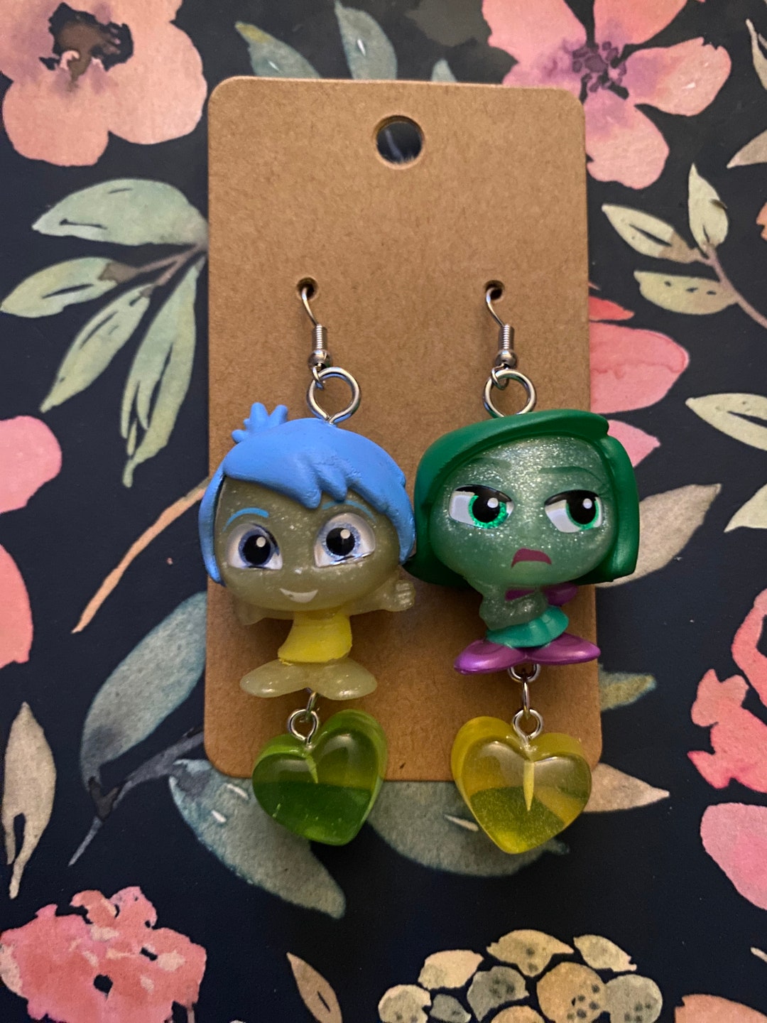 Doorables Disgust Joy Inside Out Heart Earrings - Etsy