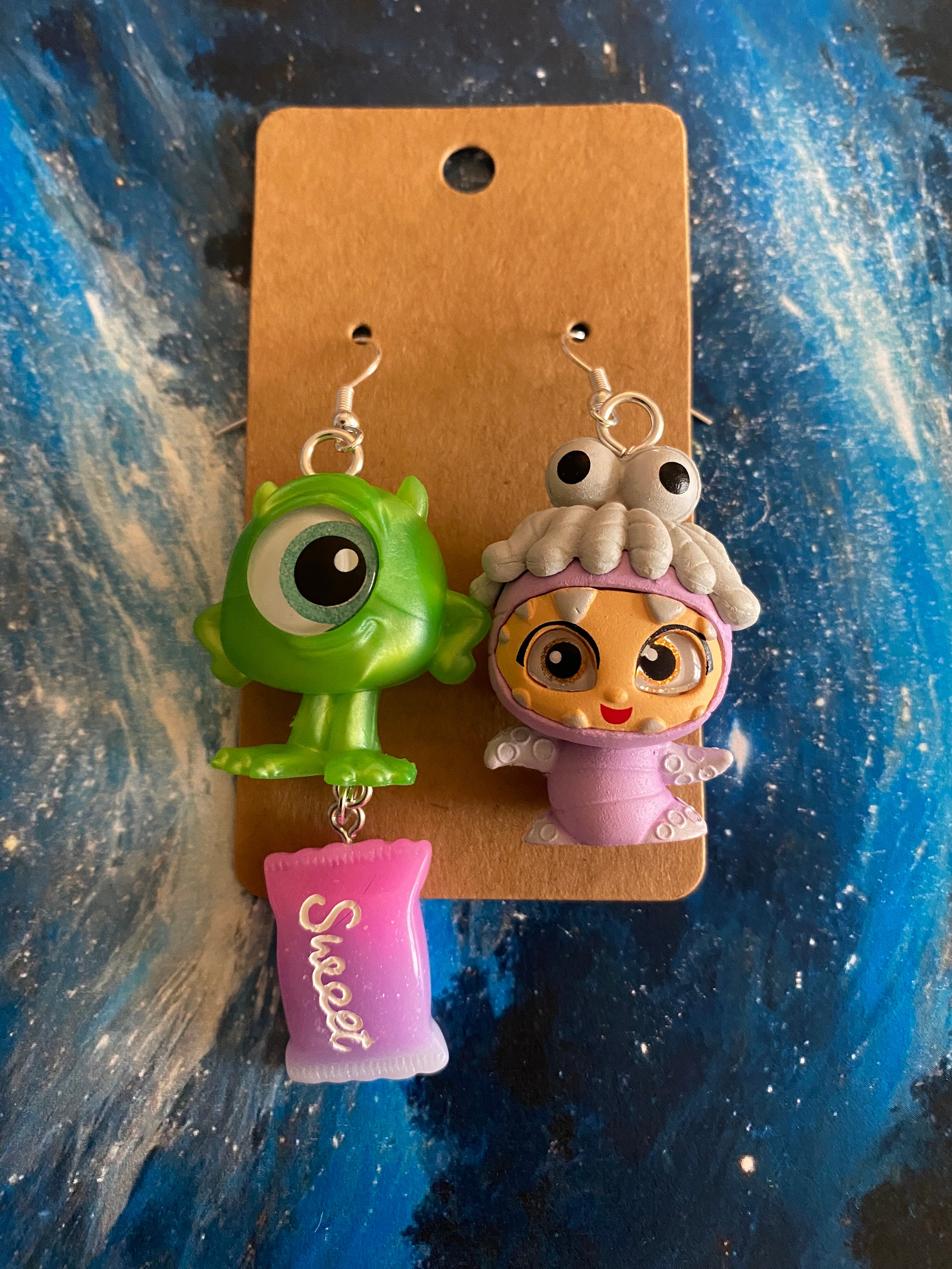 Disney Doorables Boo and Mike With Gummie Bear Charms Earrings - Etsy