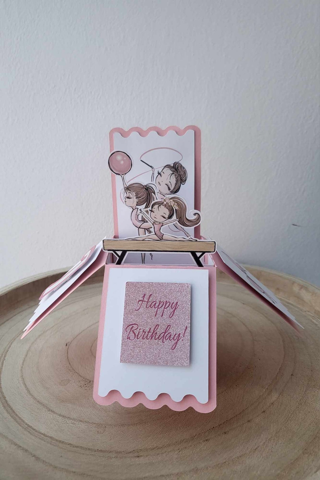 Personalised Gymnastics Girls Themed Birthday Pop up Card - Etsy