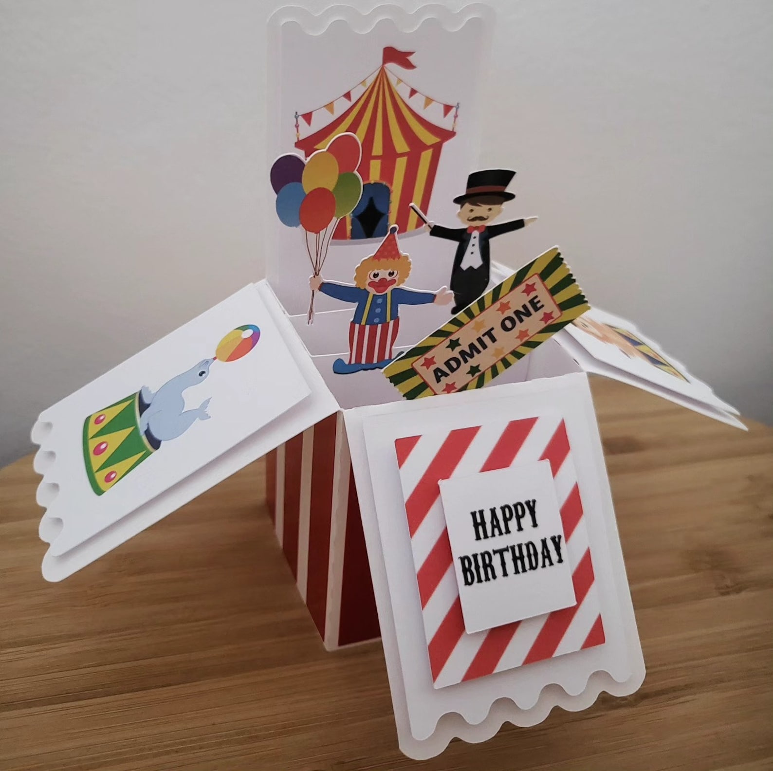 Circus Big Top Themed Personalised Pop up Birthday Card - Etsy