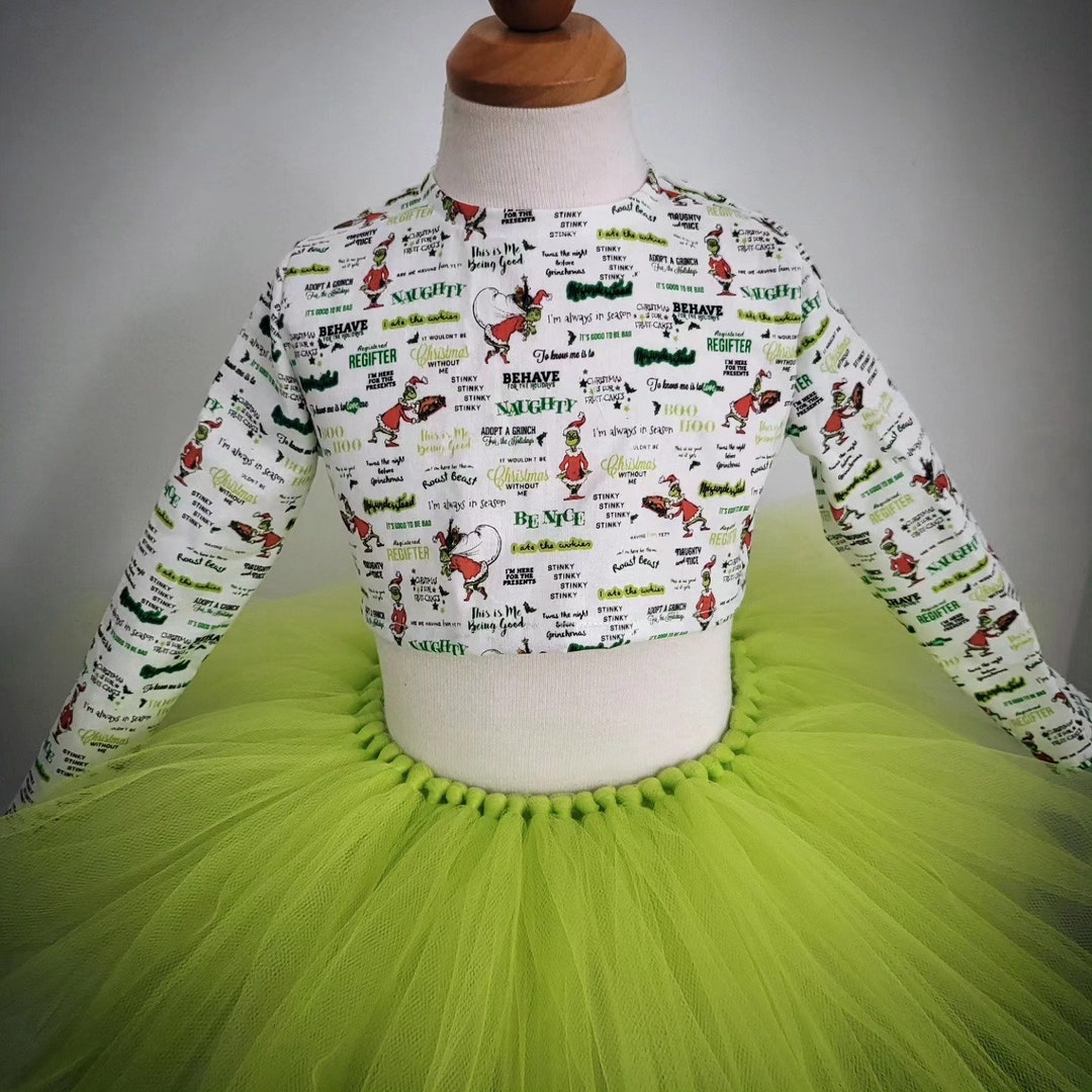 Girls Grinch Two Piece Christmas Tutu Set - Available in Sizes 1Y - 5Y ...