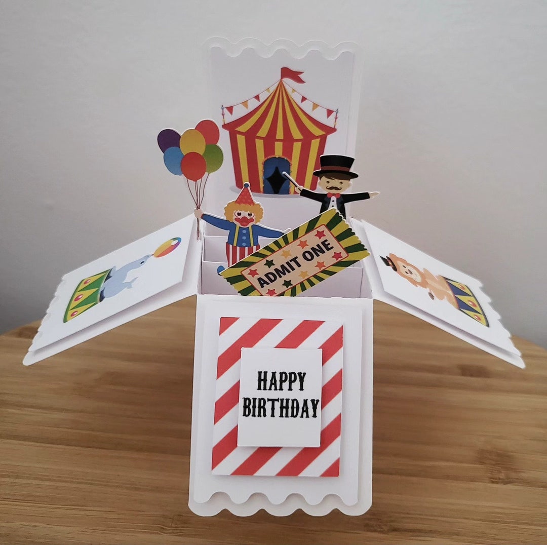Circus Big Top Themed Personalised Pop up Birthday Card - Etsy