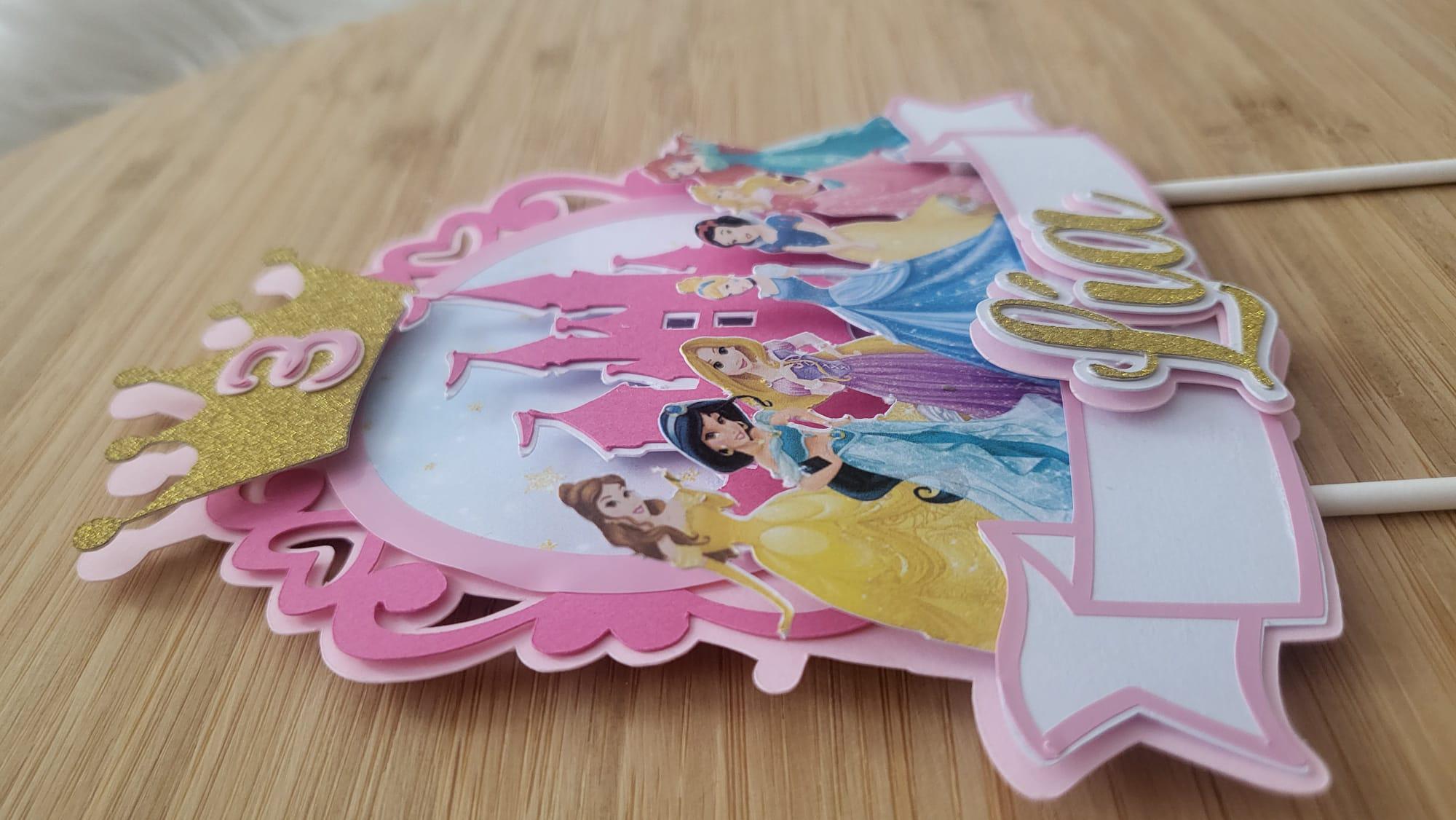 Princess Themed Girls Themed Personalised Birthday Cake Topper - Etsy