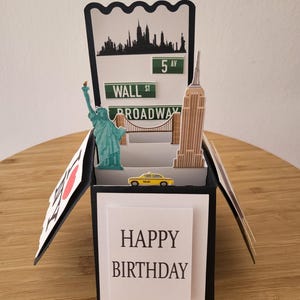 New York America Themed Birthday Pop up Card - Etsy